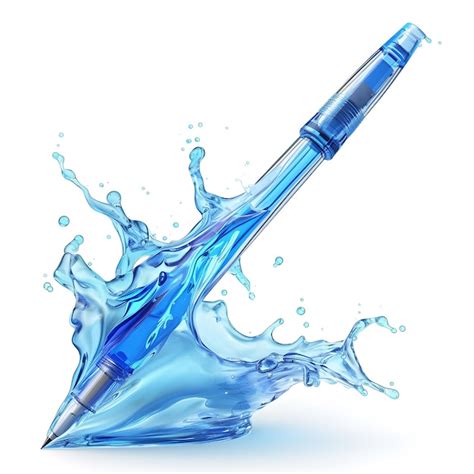 Premium Photo Pen With Splash Solid Liquid Png Image Isolated