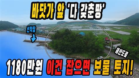 평당 2만3천원 507평 놓치면 평생 후회 합니다~ 바닷가 0초 이 정도면 투자용 전원주택부지세컨하우스캠핑장 펜션바닷가주택등 모든게 완벽한 곳입니다 Youtube