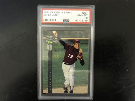 Sold At Auction 1992 Classic 4 Sport 231 Derek Jeter PSA 8