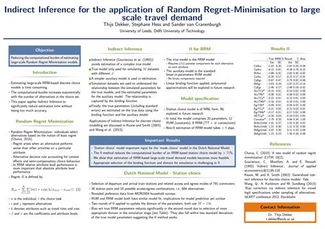 Indirect Inference For The Application Of Random Regret Minimisation To