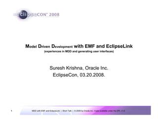 Model Driven Development With Emf And Eclipse Link PPT