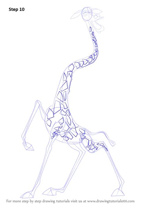 How To Draw Melman The Giraffe From Madagascar Madagascar Step By