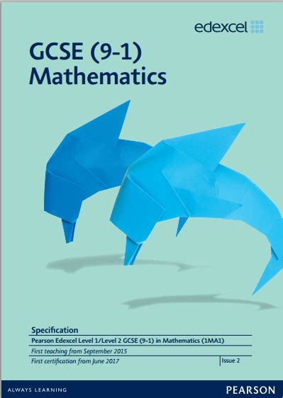 Edexcel Mathematics Gcse 1ma1 Specification Exam June 2017 Onwards