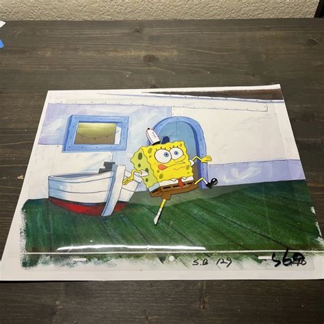 Spongebob Squarepants Animation Production Cel Featuring Spongebob £