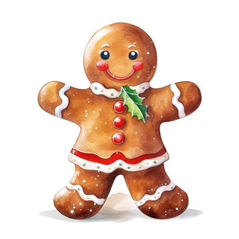 Premium Psd Gingerbread Men For Christmas Event Watercolor Style Ai