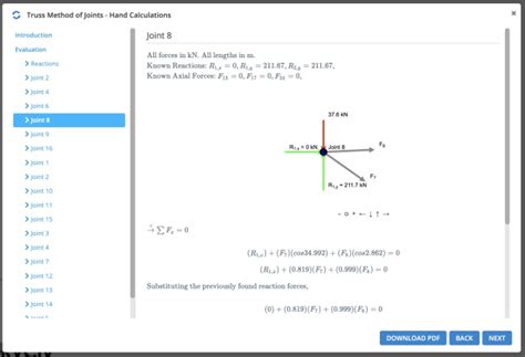 Analysis And Calculation Using Method Of Joints SkyCiv