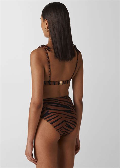 Multicolour Zebra Print Bikini Top Whistles Whistles