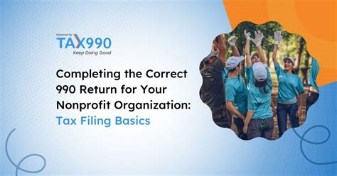 Completing The Correct 990 Return For Your Nonprofit Organization Tax Filing Basics Tax990