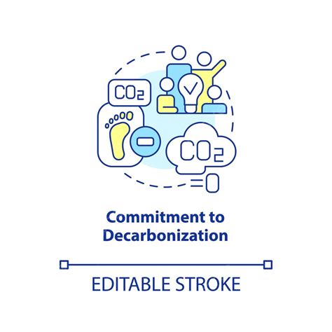 Commitment To Decarbonization Concept Icon Color Commitment Line Vector