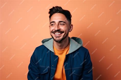 Premium Ai Image A Man On Solid Color Background With A Smile Facial