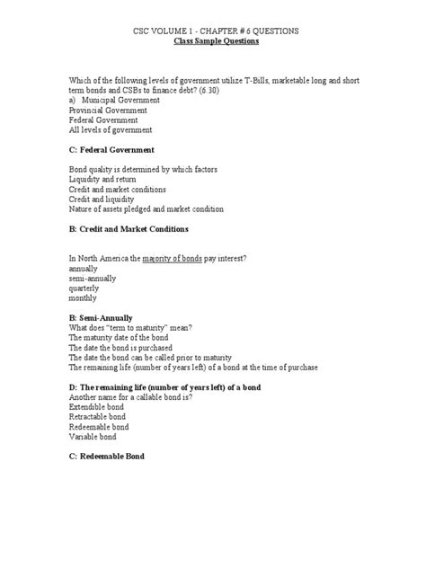 Csc I Fina 739 Ch6 7 Qanda Pdf Bonds Finance Yield Finance