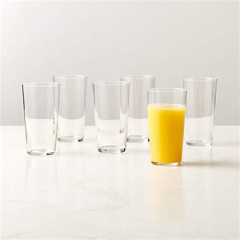 Neat Modern Drinking Glasses Set Of 6 Reviews Cb2