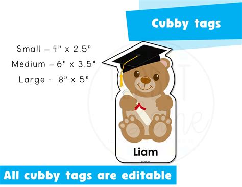 Editable Graduation Cubby Tags And Bulletin Board Or Door Decorations