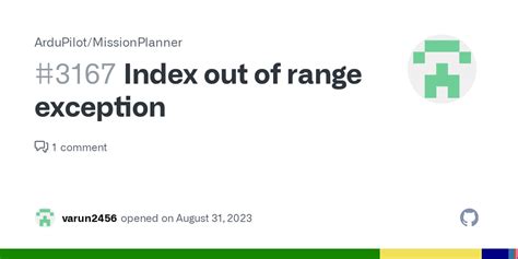 Index Out Of Range Exception Issue 3167 ArduPilot MissionPlanner