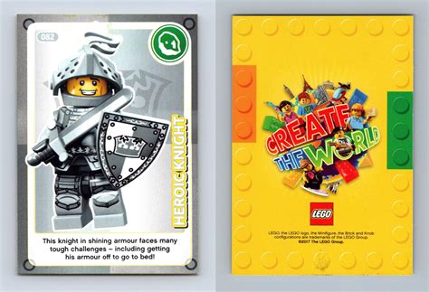 Heroic Knight 82 Lego Create The World 2017 Sainsburys Trading Card