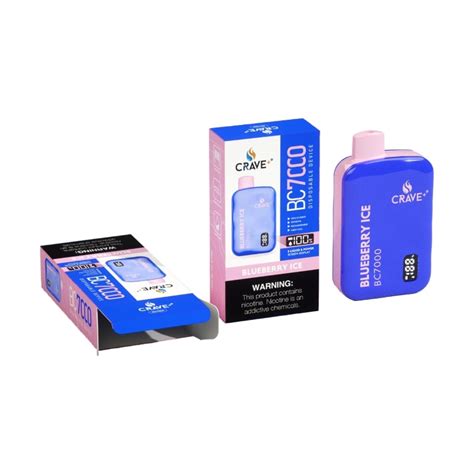 Crave Plus Disposable Bc7000pf Blueberry Ice 5 Nic Box Of 10 Empire