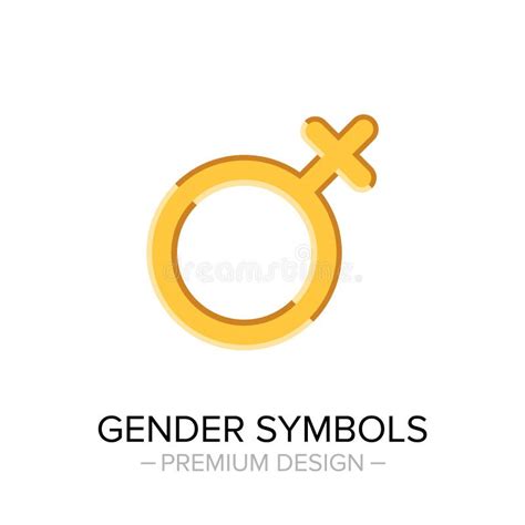 Golden Male Gender Symbol Isolated On White Background Stock Vector