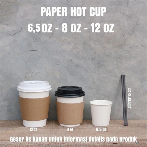 Jual Hot Paper Cup Gelas Kertas 6 5 Oz 12 Oz 16 Oz Shopee Indonesia