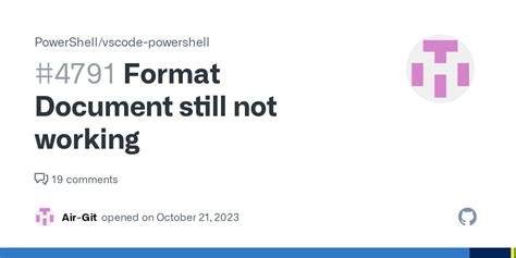 Format Document Still Not Working · Issue 4791 · Powershellvscode