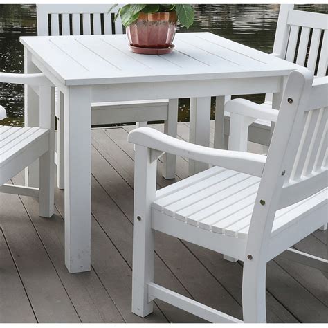 Shine Company Sunrise Outdoor Plastic Dining Table White
