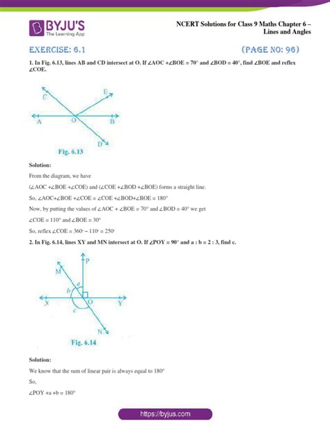 Ncert Solutions For Class 9 Maths Chapter 6 Lines And Angles Exercise 6