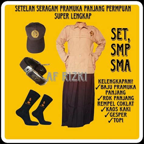 Jual Star Setelan Seragam Pramuka Panjang Permpuan SMP SMA Set Lengkap