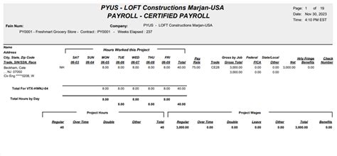 Us Payroll Certified Payroll Report