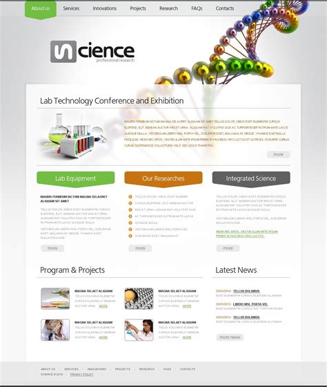 website template science