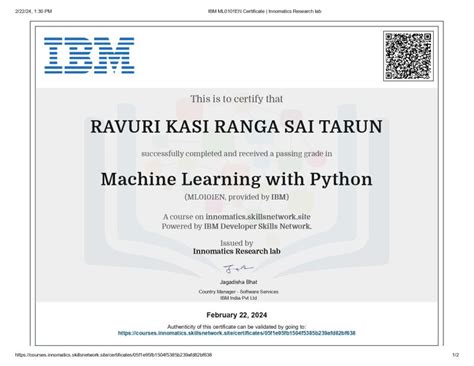 Mlcertification Machinelearning Innomaticsresearchlabs R K R Sai Tarun