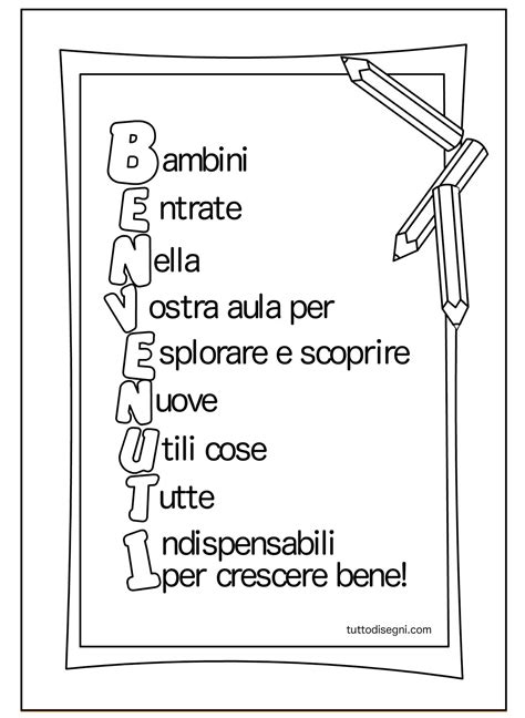 Cartello Benvenuti Per Accoglienza Scuola Tuttodisegni Artofit
