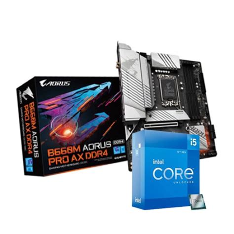 Intel Core I5 12400 Processor And Gigabyte B660m Aorus Pro Ax Ddr4 12th