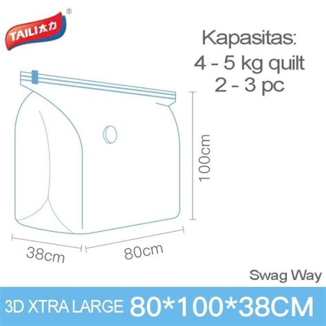 Jual Kantong Kompres Vacuum Bag Pakaian Baju Travel Plastik Bag Taili