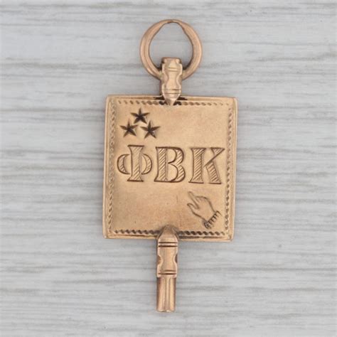 Phi Beta Kappa Key Fob Pendant 14k Gold Vintage Not Engraved