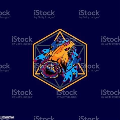 티셔츠 포스터 핸드폰 케이스 등의 디자인에 적합한 신성한 기하학적 모양의 메카 잉어 T 셔츠에 대한 스톡 벡터 아트 및 기타 이미지 T 셔츠 개념 개념과 주제