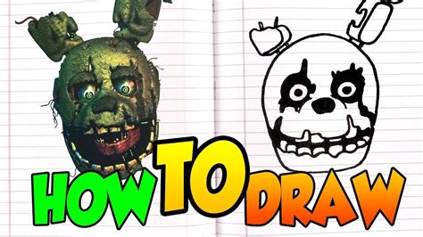 How To Draw Five Nights At Freddys 3 Springtrap Easy Way Challenge