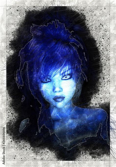 Digital Artistic Sketch Based On A Self Created 3d Illustration Of A