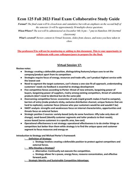 Econ Fall Final Exam Collaborative Study Guide Econ Fall Final Exam Studocu