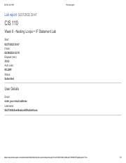 Nesting Loops IF Statements Lab Week Pdf PM Print Lab Report Lab Report