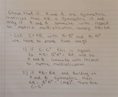 Solved Only If Show That If A And B Are Symmetric Matrices