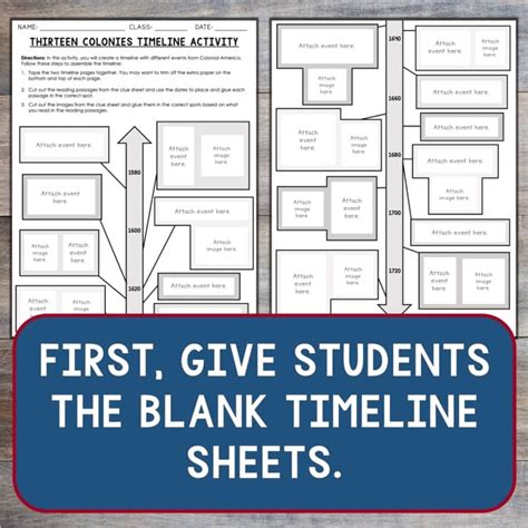13 Colonies Timeline Activity Worksheets With Maps Colonial America