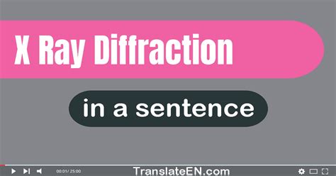 X Ray Diffraction In A Sentence