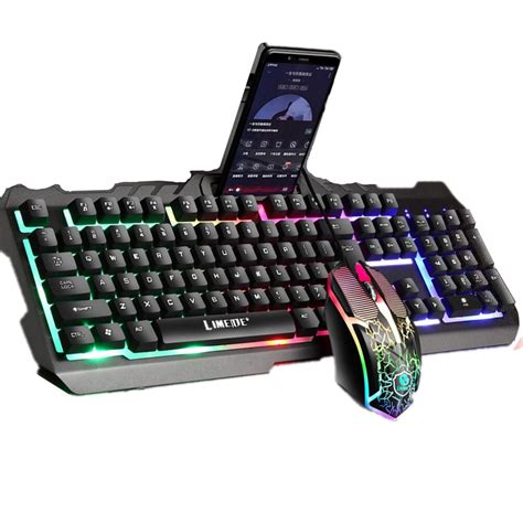 Keyboard And Mouse Set USB Wired Luminous Mechanic Grandado