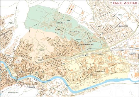 City Maps Georgia Main Cities And Tbilisi Districts Print Ver