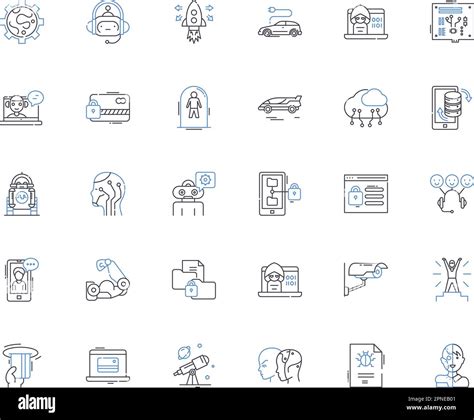 Information Security Line Icons Collection Encryption Vulnerability Firewall Cybercrime