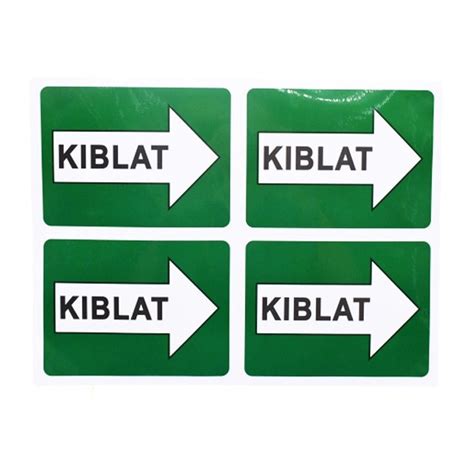 4pcs Pelekat Sticker Penunjuk Arah Kiblat Solat Untuk Rumah Surau Dan
