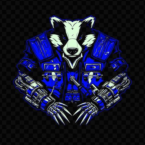 Psd Vector Cybernetic Badger Avec Des Griffes Métalliques Et Un Puissant Perçage Portez Une