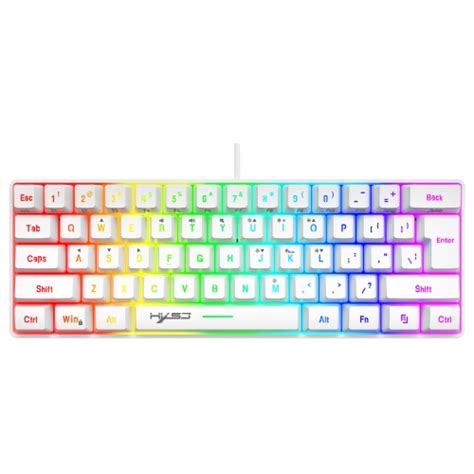 Hxsj V700 61키 Rgb 조명 게이밍 유선 키보드 화이트