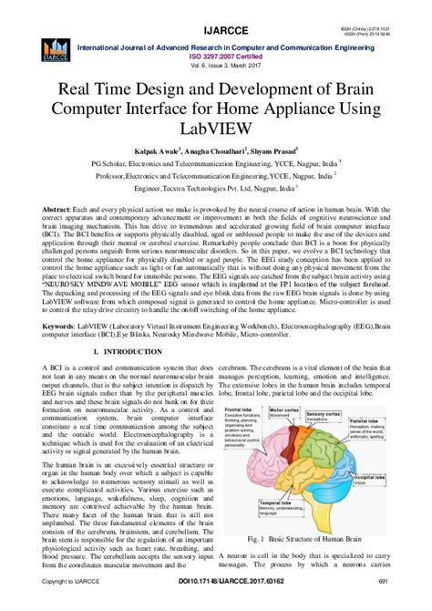 pdf real time design and development of brain computer interface for