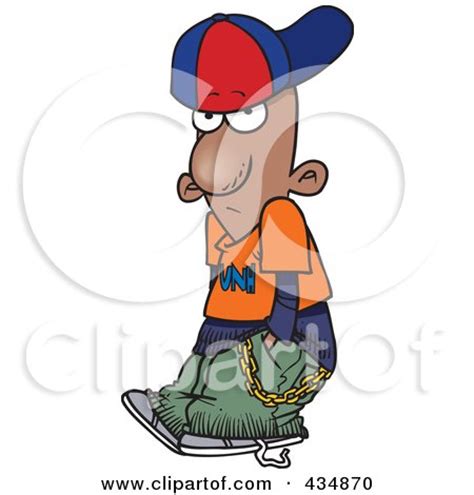 Royalty Free RF Clipart Illustration Of A Black Wannabe Gangster Boy