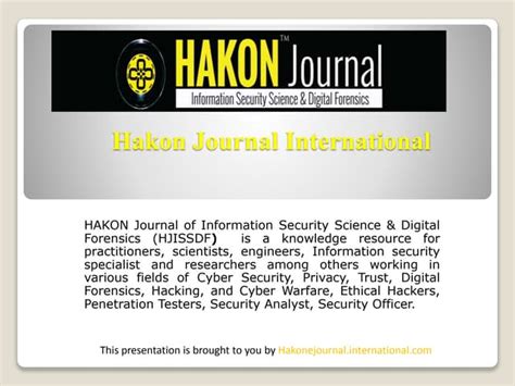 Hackon Journal International Ppt